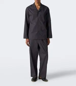 CDLP Checked Cotton Pajama Shirt