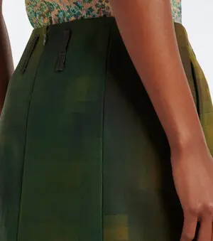Dries Van Noten Printed Cotton Canvas Midi Skirt