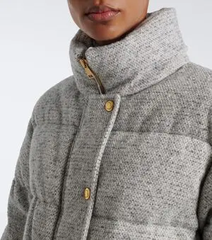 Moncler Wool-blend Tweed Down Jacket
