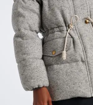 Moncler Wool-blend Tweed Down Jacket