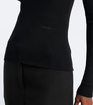 Fendi Ribbed-knit Wool-blend Top