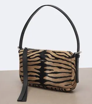 Fendi Leather-trimmed Calf Hair Shoulder Bag