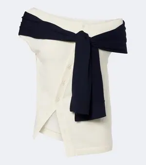JW Anderson Layered Off-shoulder Wool Top - Multicoloured