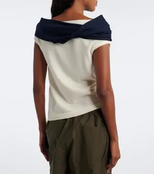 JW Anderson Layered Off-shoulder Wool Top