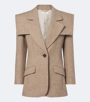 Chloé Caped Wool Blazer - Beige