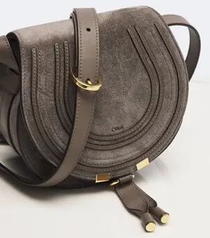 Chloé Marcie Small Suede Crossbody Bag - Grey
