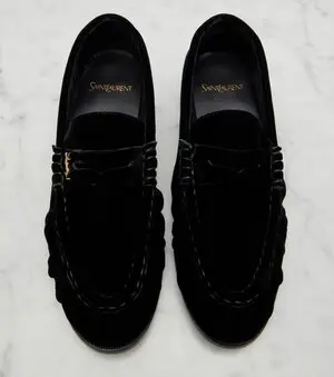 Saint Laurent Le Loafer Velvet Penny Loafers