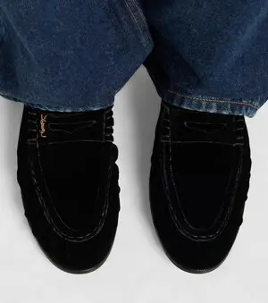 Saint Laurent Le Loafer Velvet Penny Loafers
