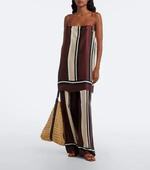 Faithfull The Brand Phylis Striped Satin Slip Dress