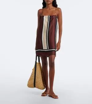 Faithfull The Brand Phylis Striped Satin Slip Dress
