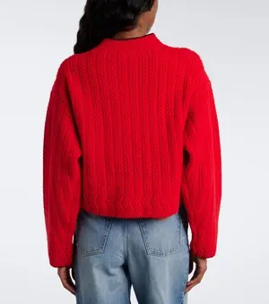 Chloé Embroide Wool And Cashmere Cardigan