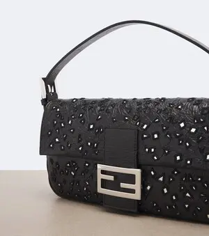 Fendi Baguette® 26424 Small Embellished Leather Shoulder Bag