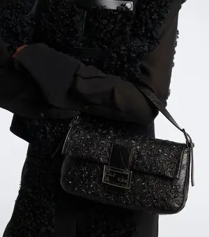 Fendi Baguette® 26424 Small Embellished Leather Shoulder Bag