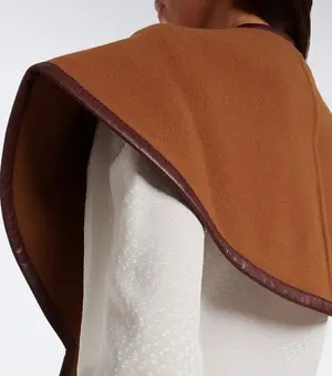 Chloé Leather-trimmed Wool-blend Shawl