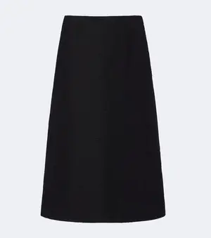 Fendi Wool-blend Boucle Midi Skirt - Black