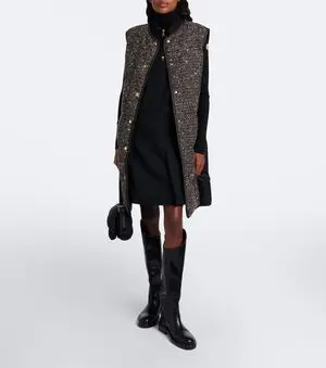 Moncler Figurative Down-paneled Wool-blend Vest