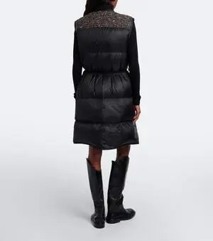Moncler Figurative Down-paneled Wool-blend Vest