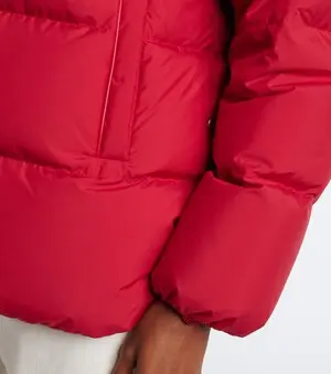 Moncler Leather-trimmed Down Jacket