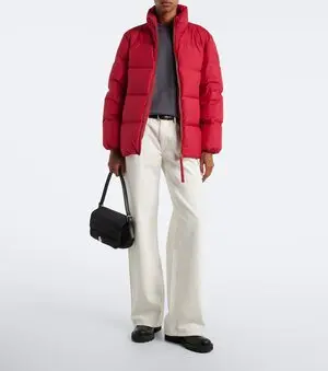Moncler Leather-trimmed Down Jacket