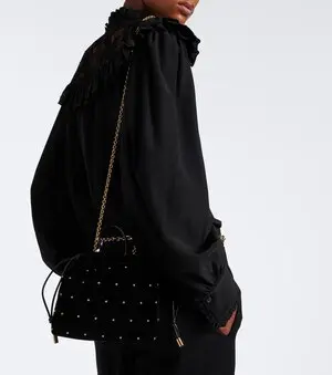 Chloé Icons Mini Studded Velvet Shoulder Bag