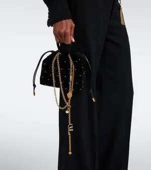 Chloé Icons Mini Studded Velvet Shoulder Bag
