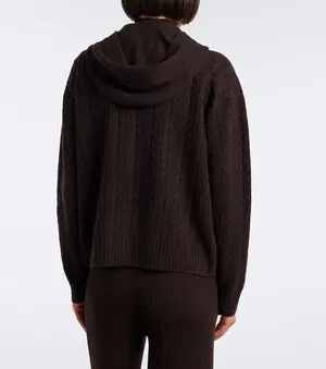 Agnona Cable-knit Cashmere Zip-up Hoodie