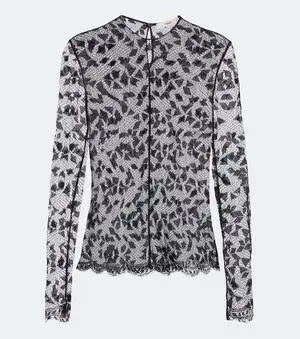 Fendi Sheer Lace Top - Black