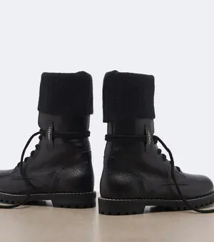 Fendi Wool-lined Leather Combat Boots