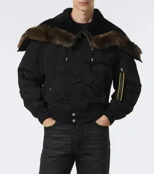 Fendi Shearling-trimmed Technical Blouson Jacket