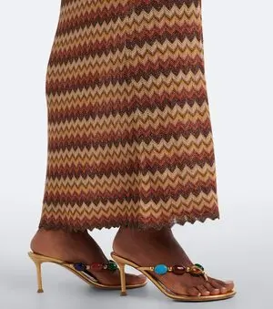 Faithfull The Brand Joie Chevron One-shoulder Lame Maxi Dress