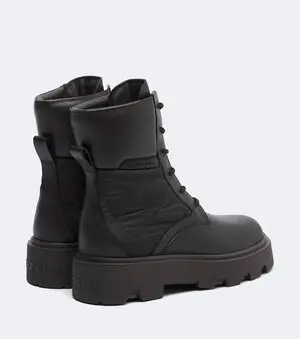 Moncler Aurea Leather Lace-up Boots