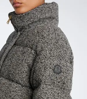 Moncler Wool-blend Tweed Down Jacket