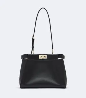 Fendi Peekaboo® Small Leather Tote Bag - Black