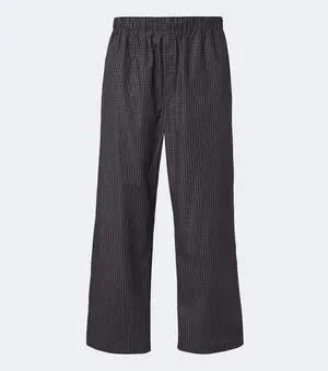 CDLP Checked Cotton Pajama Pants - Blue
