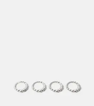 L'Objet X Jessica Mccormack Set Of 4 Knotted Metal Napkin Rings - Silver
