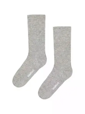 Wolford Terry-panelled Ribbed-cuff Socks - Grey