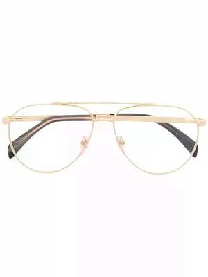 DB EYEWEAR BY DAVID BECKHAM Polished-effect Pilot-frame Glasses - Gold