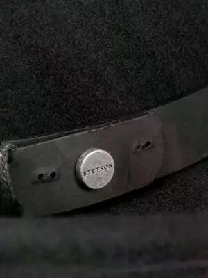 Stetson Feather-detail Leather-trimmed Hat