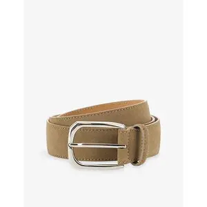 Boggi Milano Square-buckle Suede Belt - Camel