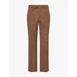 TED BAKER X THE GENTLEMAN Tailored-fit Puppytooth Wool-blend Trousers - Rust