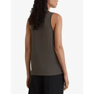 REISS Ruby Scoop-neck Satin Vest Top