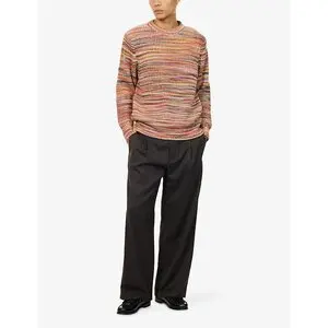LES DEUX Space Ribbed Crewneck Cotton-blend Jumper