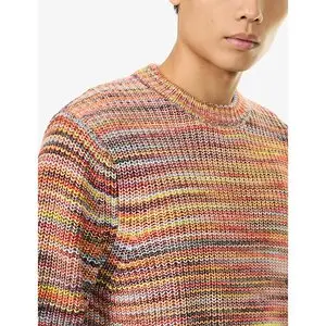 LES DEUX Space Ribbed Crewneck Cotton-blend Jumper