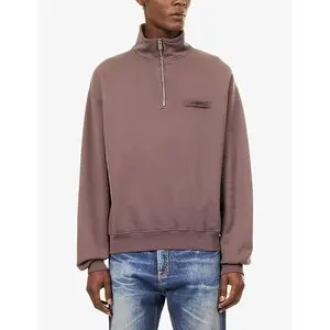 Jacquemus The Gros Grain Half-zip Cotton-jersey Sweatshirt - Brown