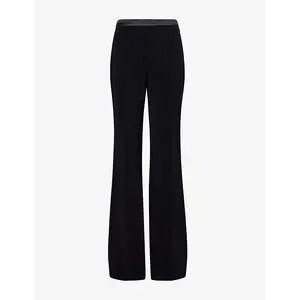 NADINE MERABI Charlotte Wide-leg Woven Trousers - Black