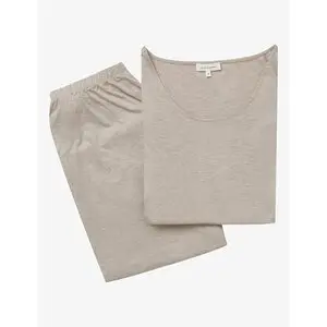 THE WHITE COMPANY Scoop-neck Lace-trim Jersey Pyjama Set - Midnight