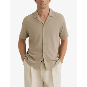 REISS River Stretch-textured Cuban Woven Shirt
