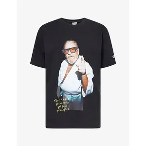 CHAMPION X THE GENTLEMAN Champion X The Gentlemen Walks Away Graphic Cotton-jersey T-shirt - Black