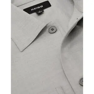 REISS Penge Pocket Brushed Woven Overshirt - Soft Grey