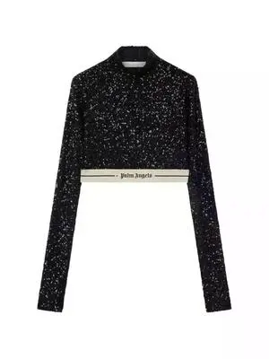 Palm Angels Logo Essential Sequins Top